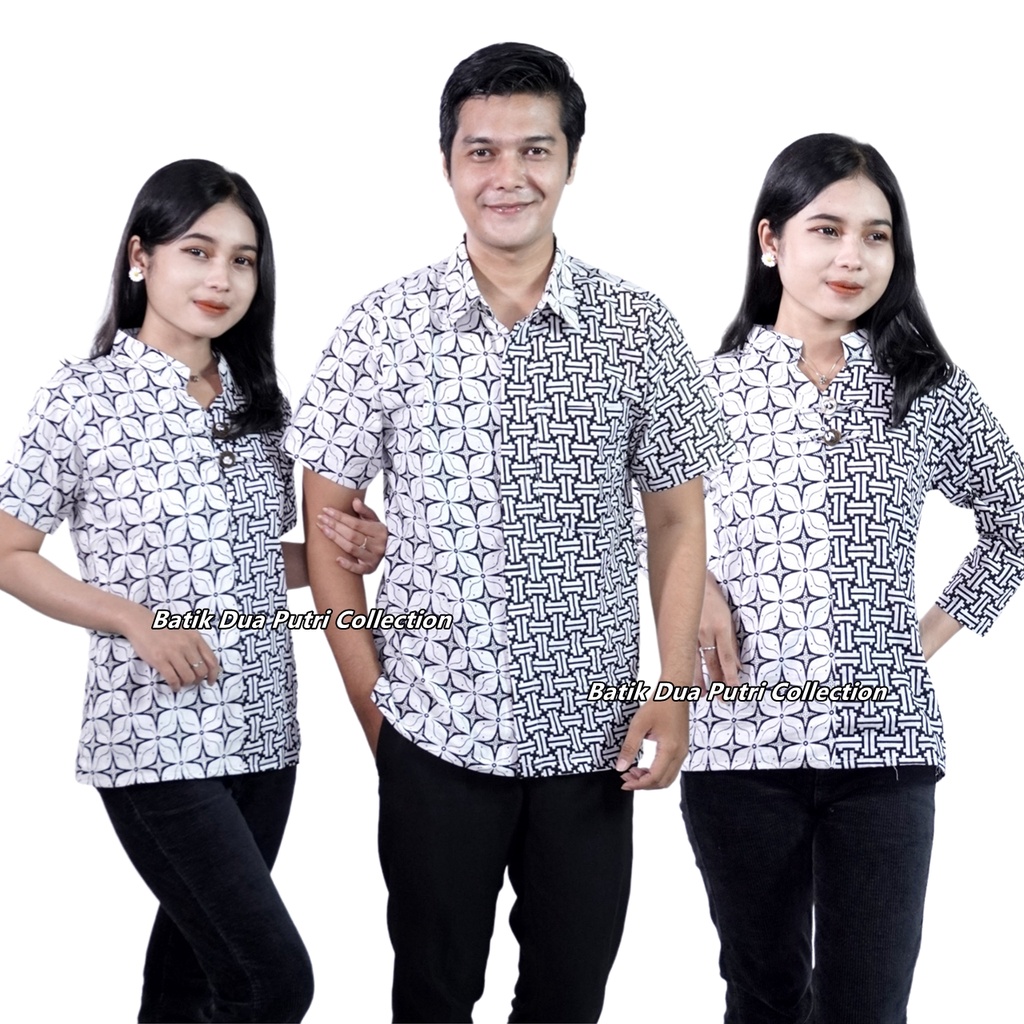 Jual Couple Batik Wanita Blouse Batik Minimalis Atasan Batik bintang ...