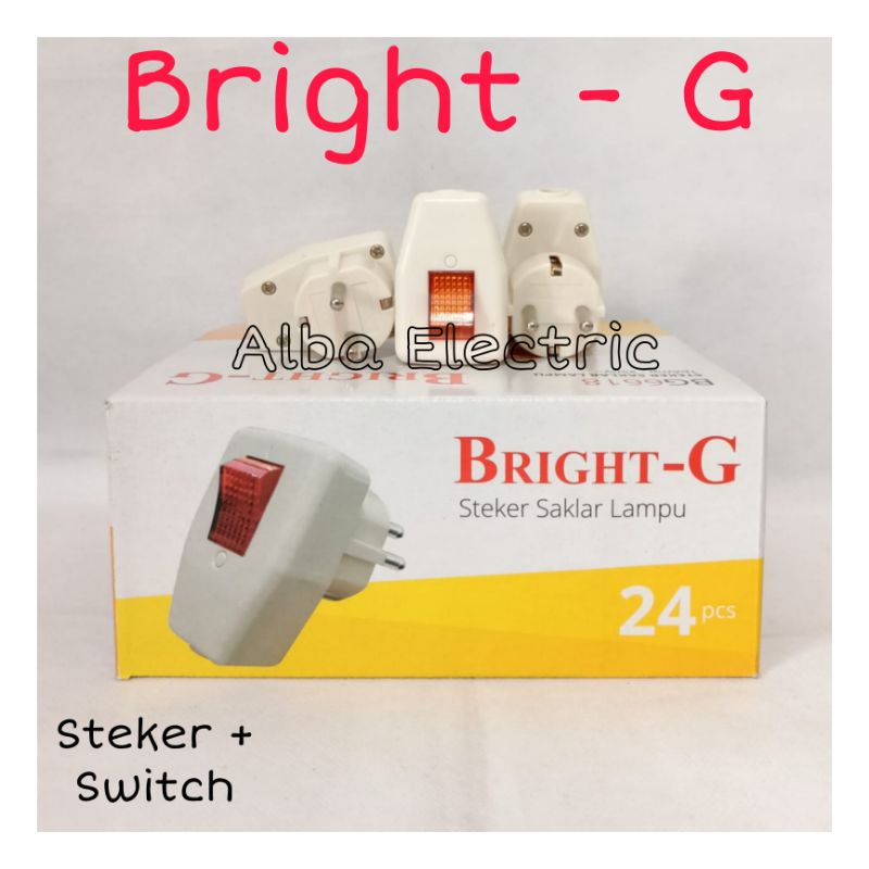 Jual STEKER SAKLAR LAMPU BRIGHT-G BG6618 KEPALA COLOKAN + SWITCH LAMPU ...