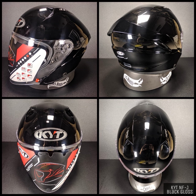 Jual HELM KYT NFJ MOTIF DAN SOLID POLOS White Black Gorila Grey Glossy ...
