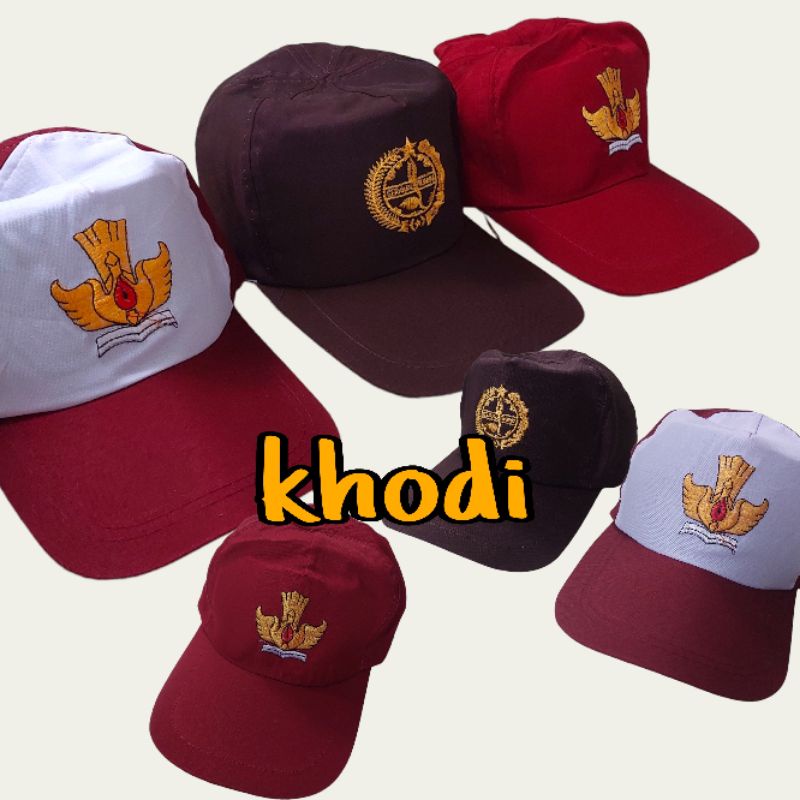 Jual TOPI SD TOPI SEKOLAH SERAGAM SEKOLAH LOGO BORDIR | Shopee Indonesia