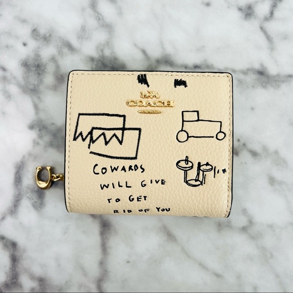 Jual Coach X Jean Michel Basquiat Snap Wallet Ivory Multi | Shopee ...