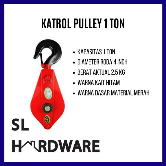 Jual Katrol Pulley 1 Ton Katrol Pulley Block 1000 Kg 4 Inch Katrol ...