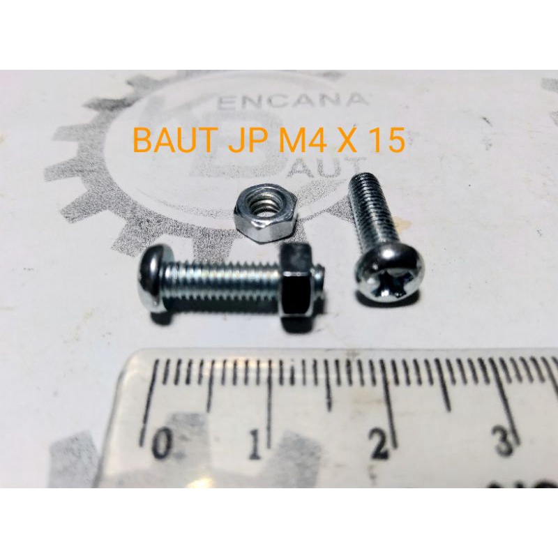 Jual BAUT MUR JP M4 X 15 GALVANIS KUNCI OBENG PLUS(+) | Shopee Indonesia