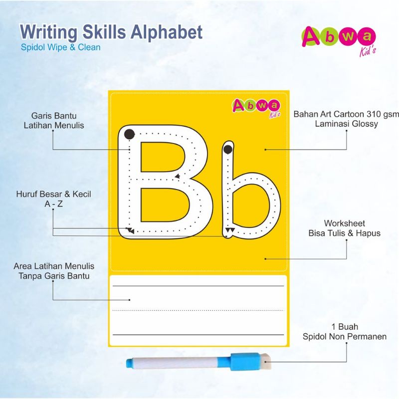 Jual writing skills alphabet, belajar menulis & membaca huruf abjad ...