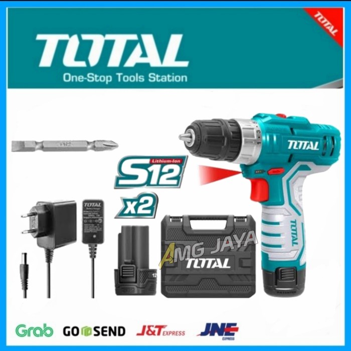Jual Mesin Bor Baterai Cordless Drill 12V Bor Tangan Batre TOTAL ...