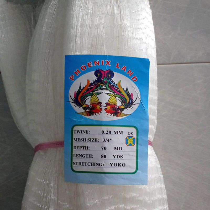 Jual Jaring ikan bahan jala 0.28 3/4 inchi 70md/80yds yoko jaring ikan ...