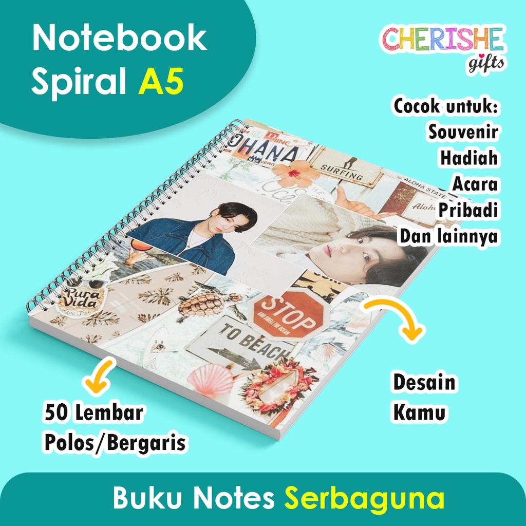 Jual Notebook Spiral A5 / Notes A5 - Cover Custom / Isi 50 lembar ...