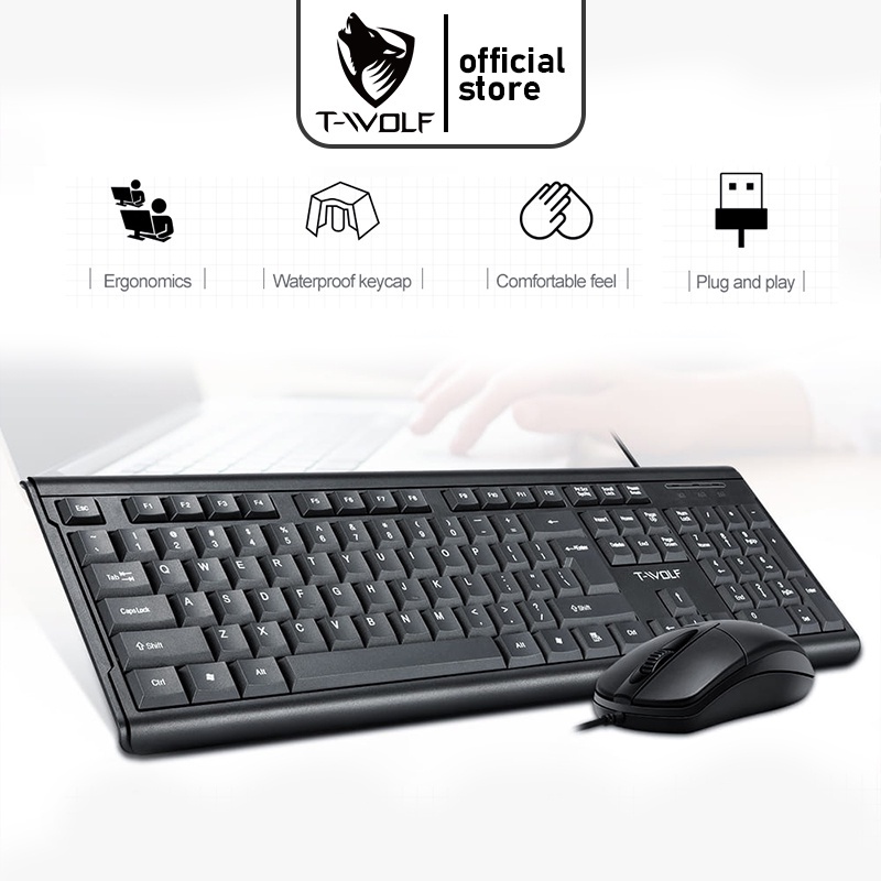 Jual T-WOLF Set Combo Keyboard and Mouse TF500 for Komputer/Laptop ...