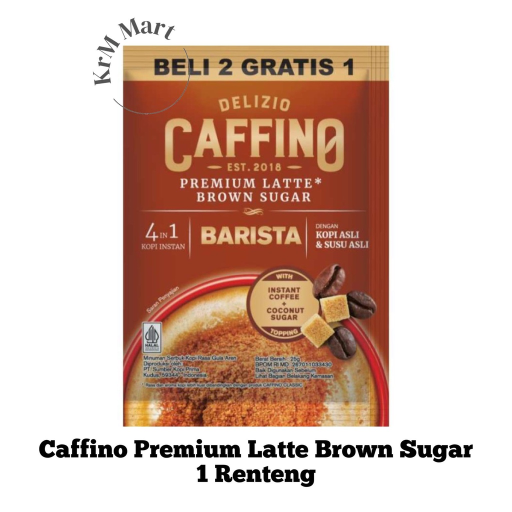 Jual Caffino Premium Latte Brown Sugar 1 renteng barista kopi susu gula ...