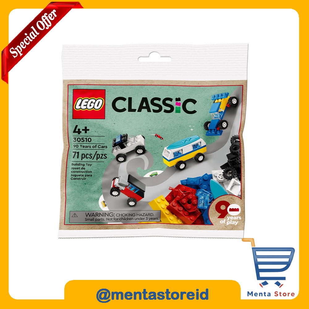 Jual LEGO Classic 30510 Polybag 90 Years of Cars | Shopee Indonesia
