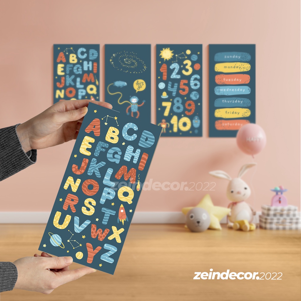 Jual Hiasan Dinding Kamar Anak Tema ABC Berhitung Wall Decor Kids ...