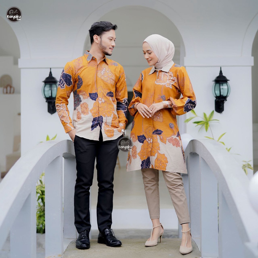 Jual Batik couple modern couple batik kemeja tunik | Shopee Indonesia