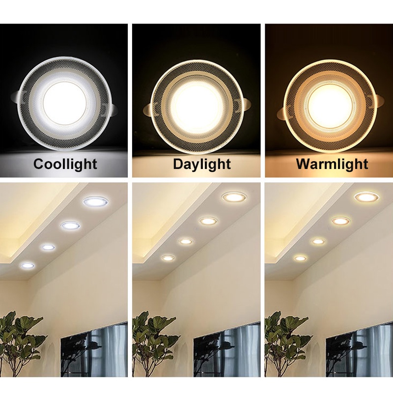 Jual Home Lighting LAMPU DOWNLIGHT LED 3 WARNA 6WATT/ KUNING BIRU UNGU ...