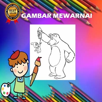 Jual Gambar Sketsa Mewarnai / Masha and The Bear / Part 1 / Gambar ...