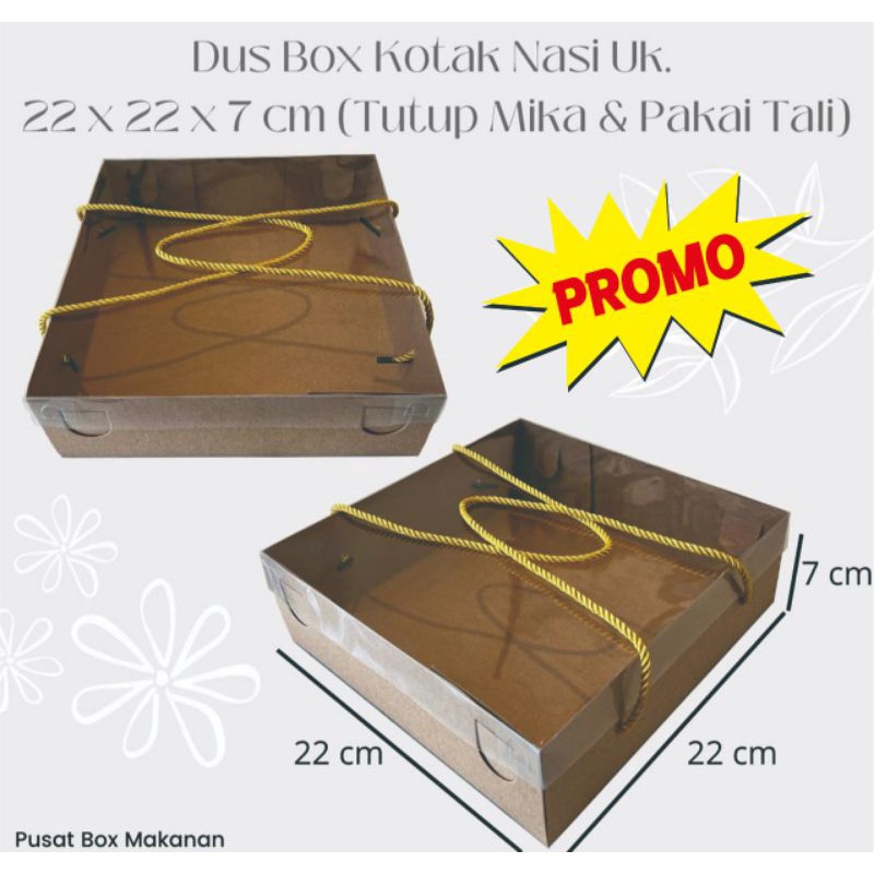 Jual Box Duskue Ukuran 22 x 22 x 7 Model Badan Tutup dan Tali | Shopee ...