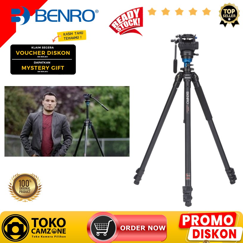 Jual Benro A2573FS4 S4 Video Head and AL Flip Lock Legs Kit | Shopee Indonesia