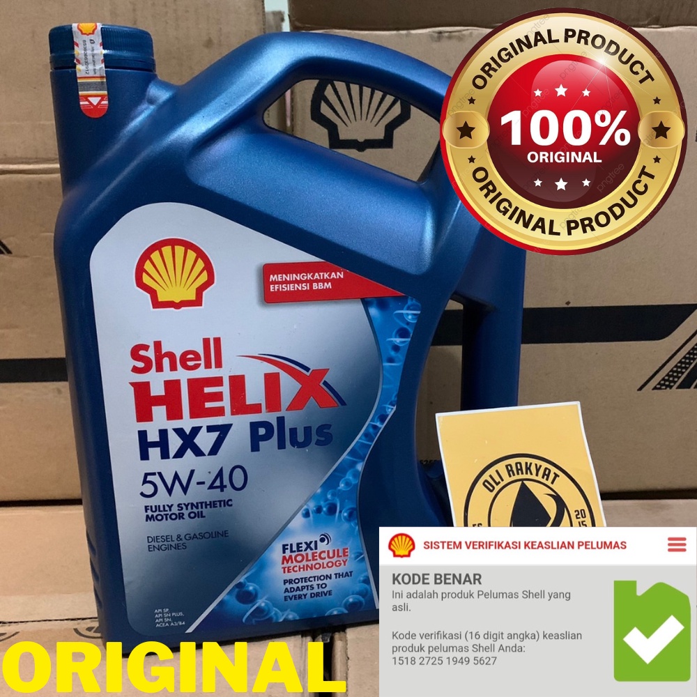 Jual Shell HELIX HX7 Plus 5w-40 4Liter galon ORIGINAL | Shopee Indonesia
