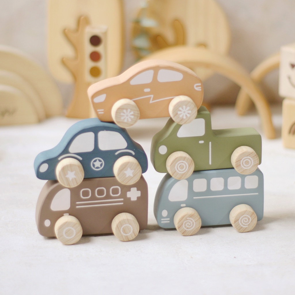 Jual Lettering and Life Colorful Cars – Mainan Kayu Mobil-mobilan Car ...