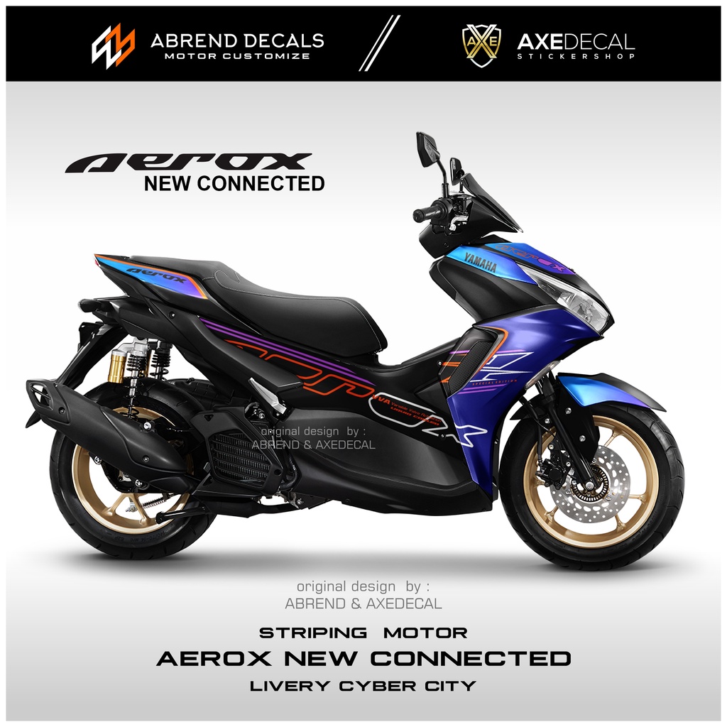 Jual STRIPING AEROX NEW CONNECTED LIVERY CYBER CITY / STIKER MOTOR ...