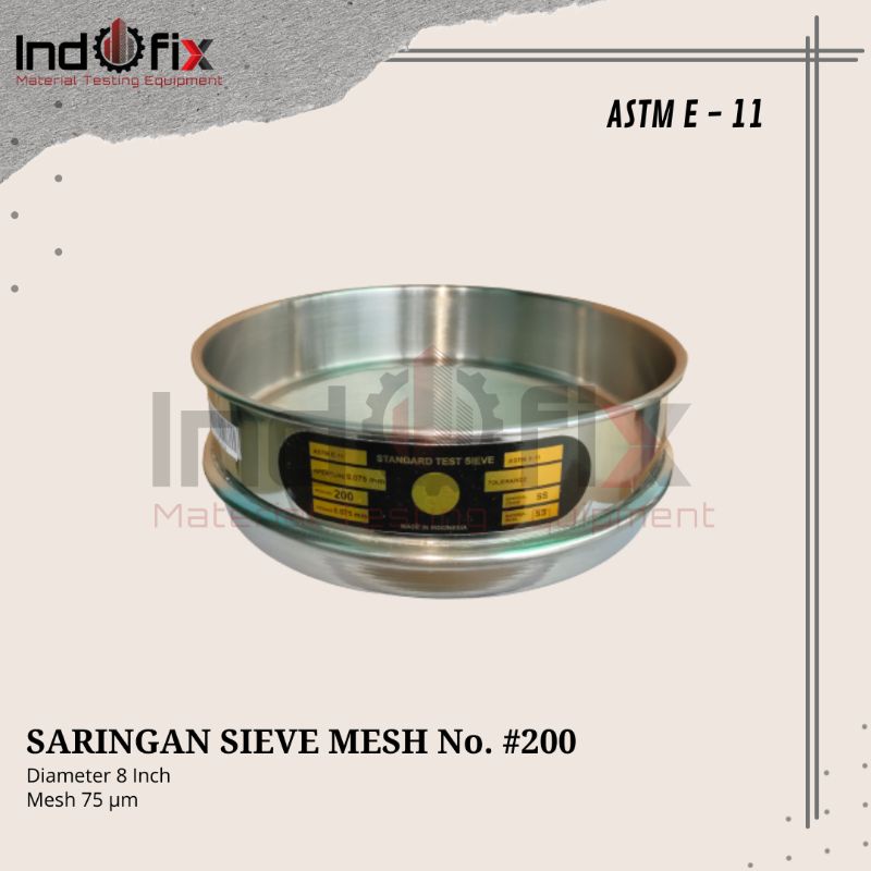 Jual SARINGAN SIEVE MESH No. #200 Diameter 8Inch | SIEVE TEST - INDOFIX ...