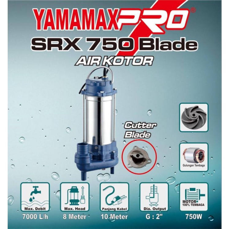 Jual YAMAMAX PRO SRX-750 With Cutter Blade Pompa 2 Inch Celup Air Kotor ...