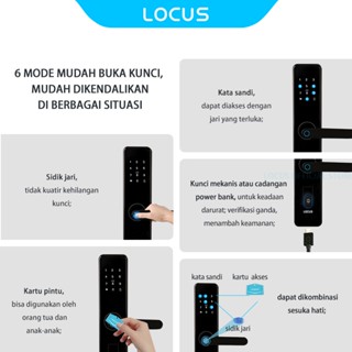 Jual Locus L3 smart door lock sidik jari, kunci pintu digital,kunci pintar, fingerprint/password ...