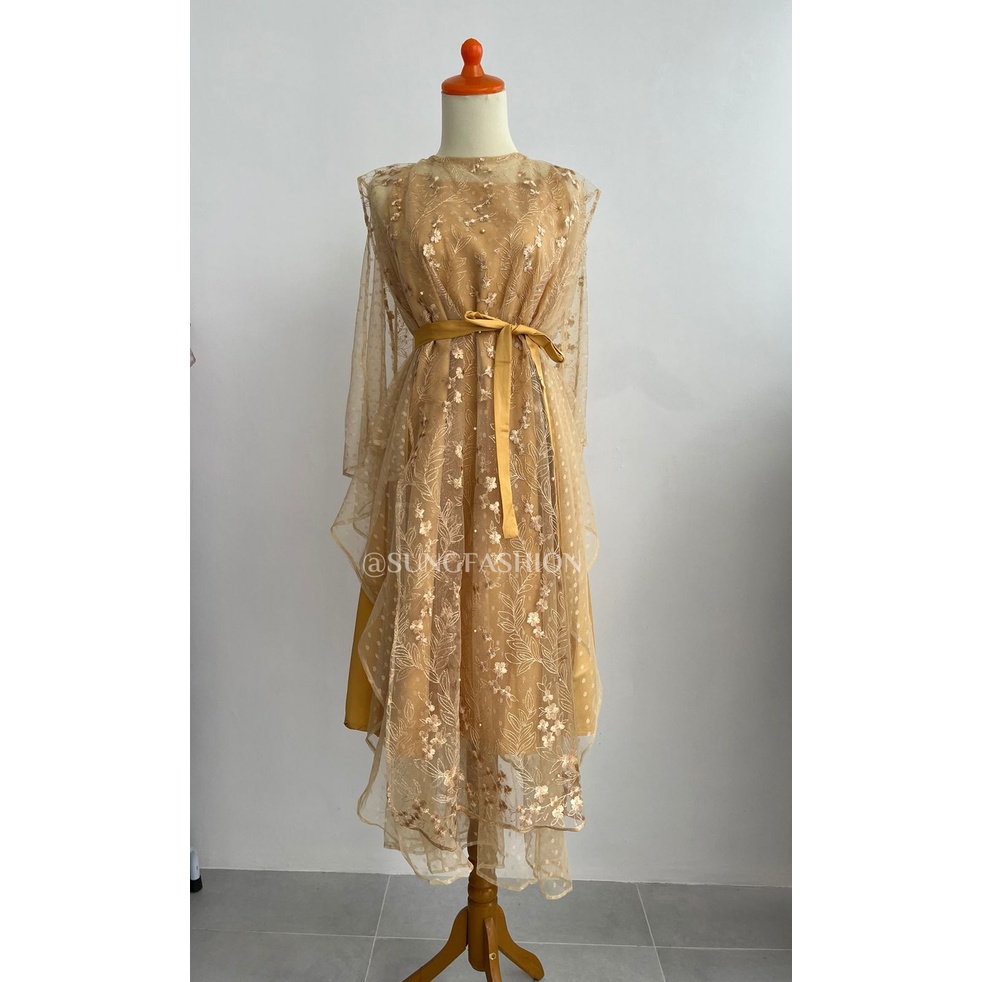 Jual long dress kondangan pesta mewah premium korean look dress party S34 | Shopee Indonesia