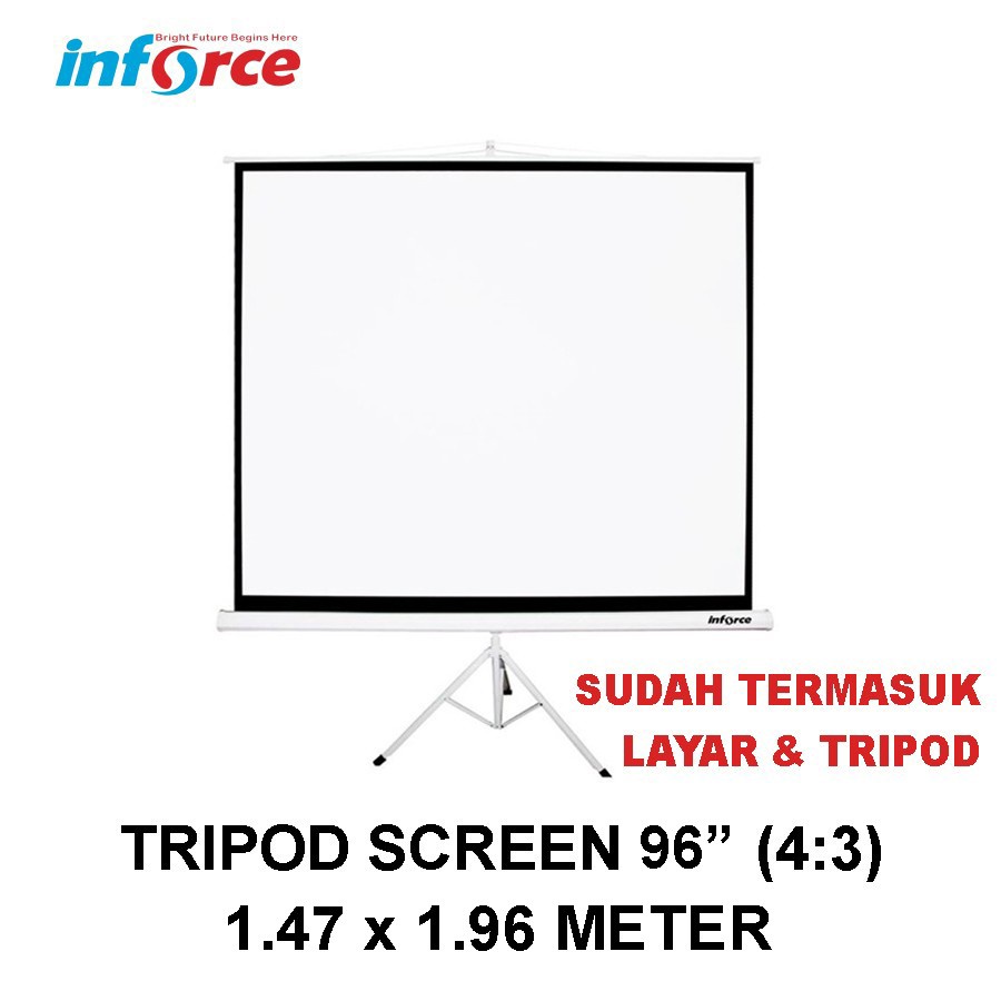 Jual Tripod Screen Projector 96 4:3 / Layar Proyektor Inforce 96 ...
