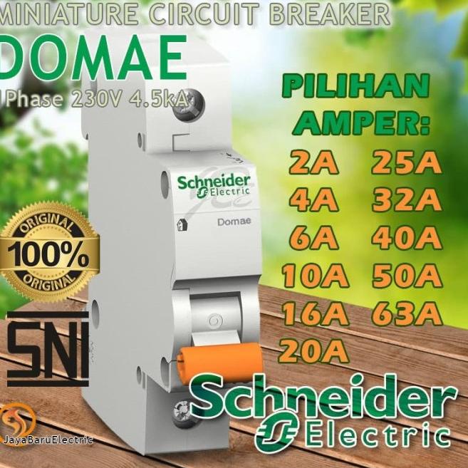 Jual MCB Schneider Domae 1P 2A 4A 6A 10A 16A 20A 25A 32A 40A 50A 63A SNI - 20A | Shopee Indonesia