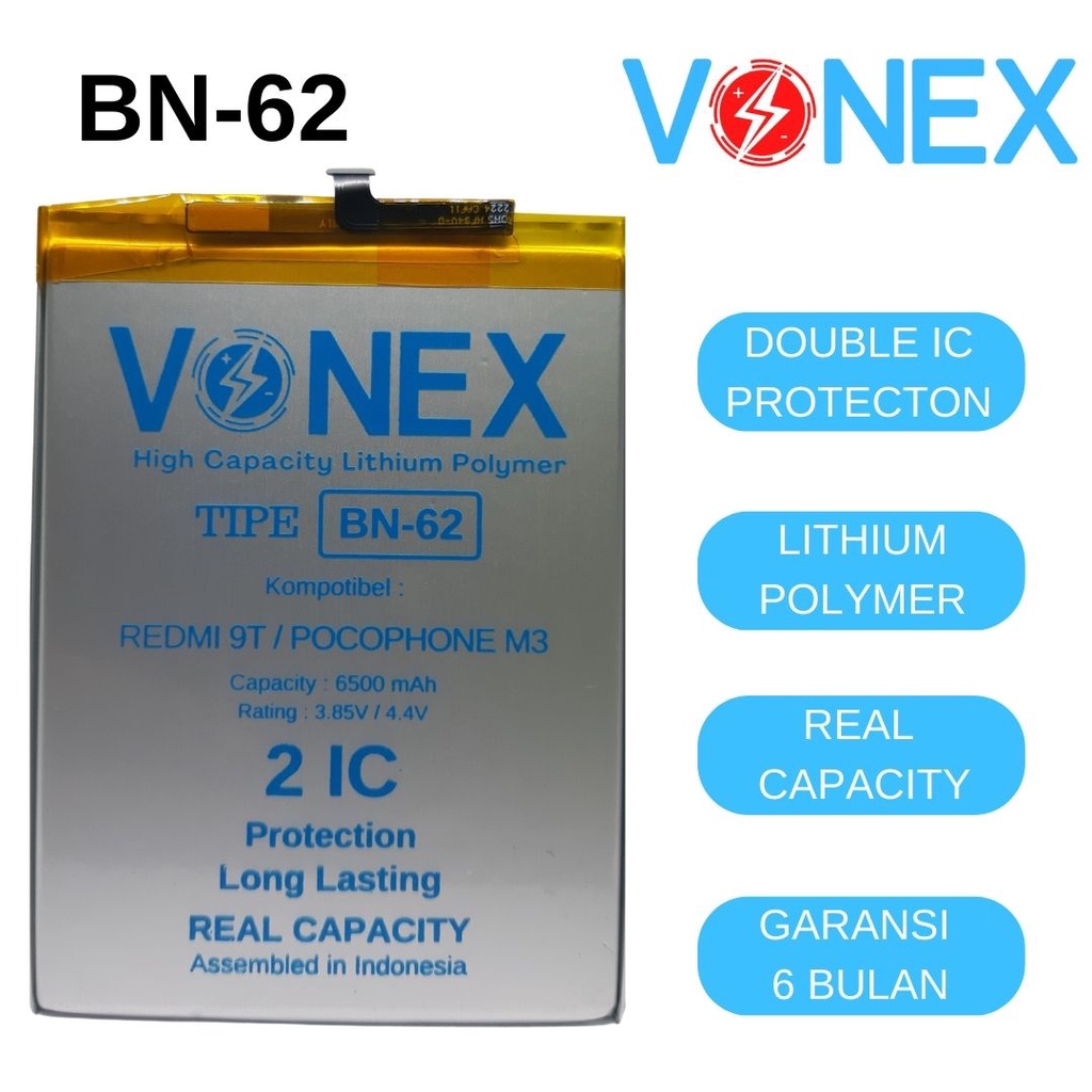 Jual Vonex batrai Redmi 9T / Pocophone M3 BN62 | Shopee Indonesia