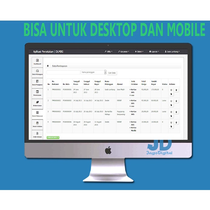 Jual Aplikasi Sistem Administrasi dan Transaksi Percetakan Berbasis WEB Codeignitter | Shopee ...