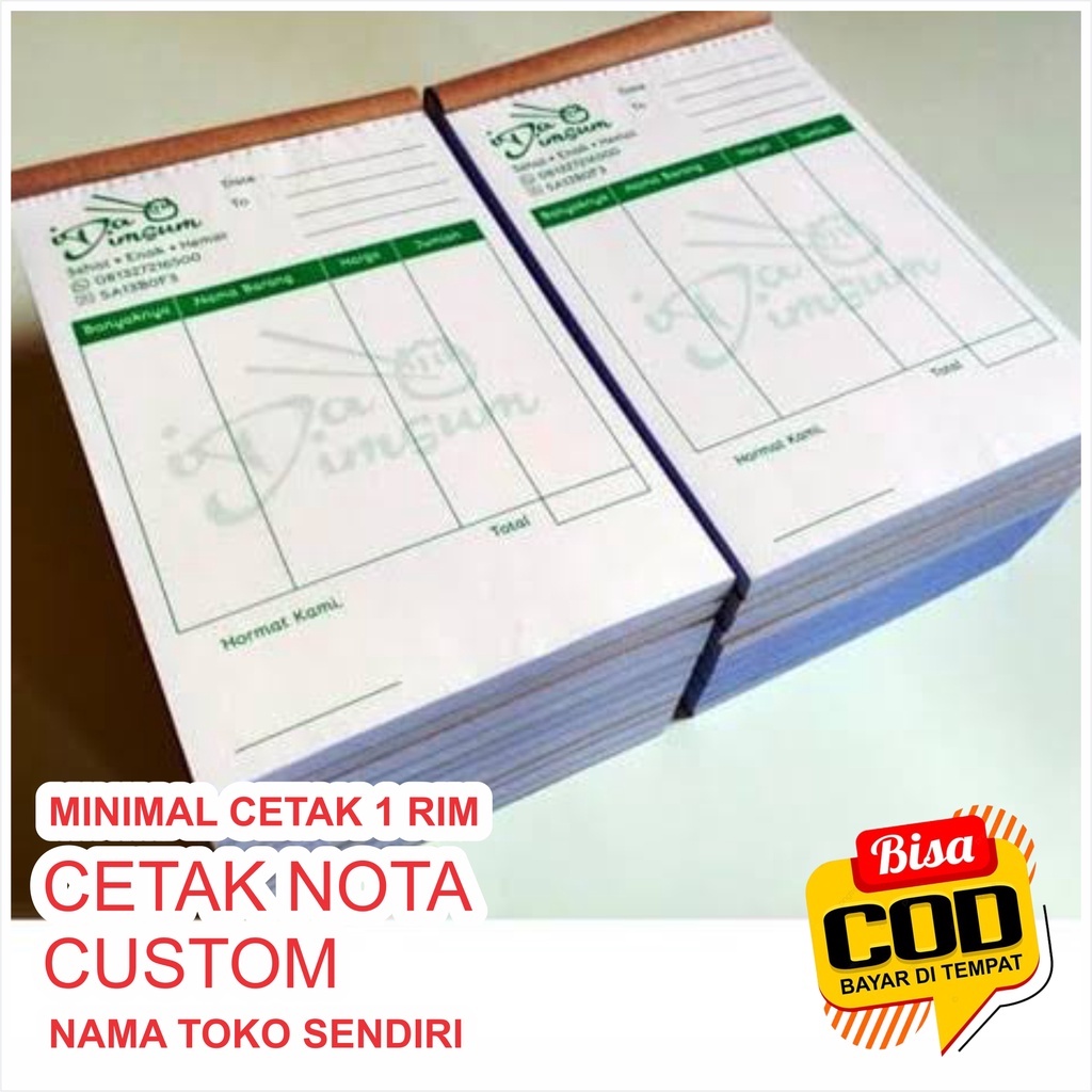 Jual Cetak Nota bon custom nama toko sendiri 1 play 2 play 3 play 1 rim ...