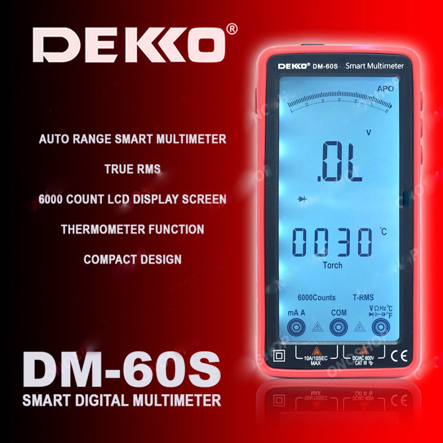 Jual Dekko DM-60S Multimeter Smart Digital Auto Function Multitester ...