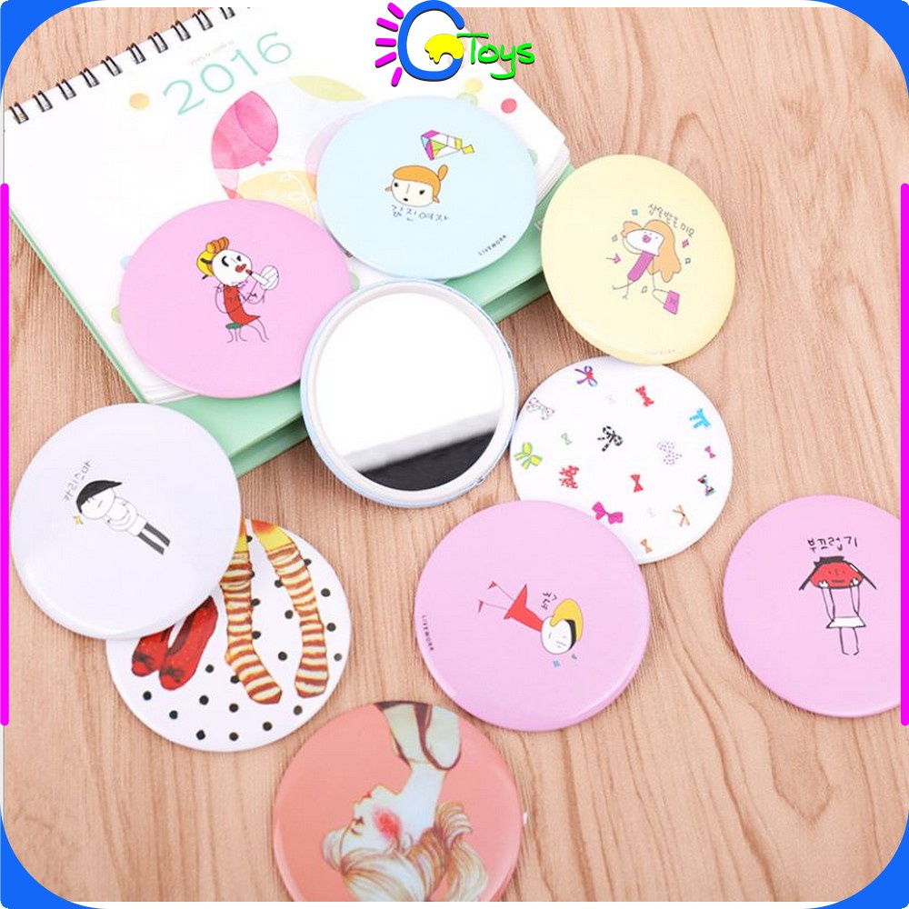 Jual CR-K53 Cermin Bulat Karakter / Kaca Cermin Make Up Mini Travelling ...