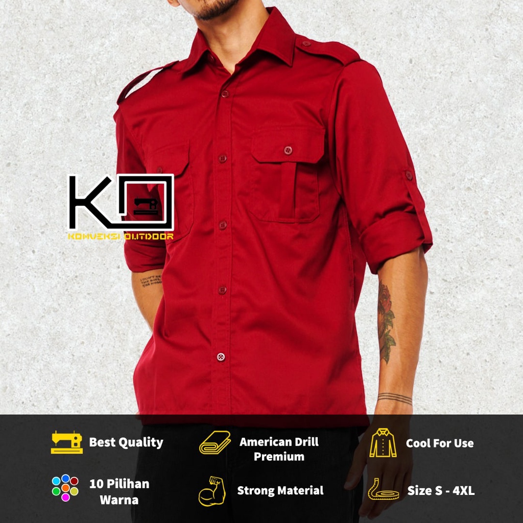 Jual BAJU KEMEJA PDL LAPANGAN OUTDOOR INDOOR PRIA LENGAN PANJANG - Seragam Kerja Kantor Group ...