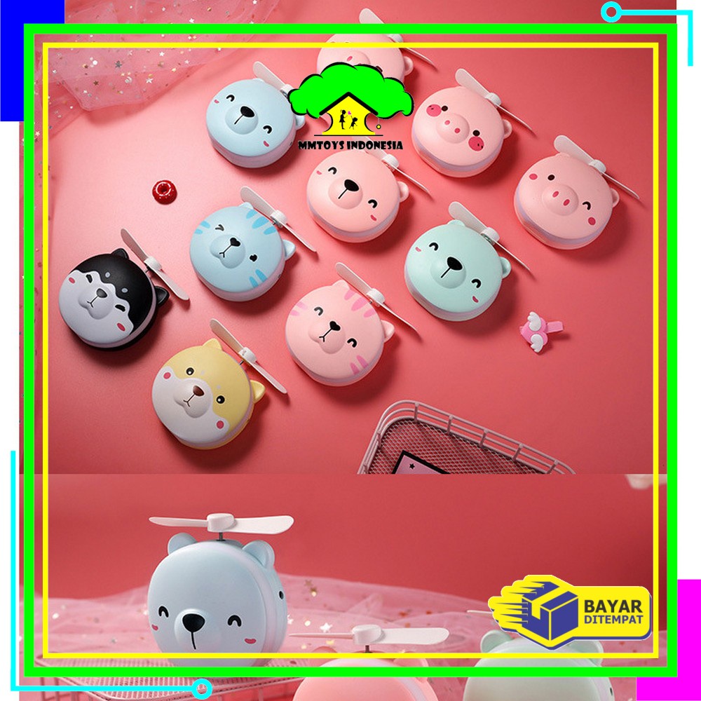 Jual MI-K36 Kipas Cermin Makeup LED 3in1 Karakter Mini Fan Led Mirror ...