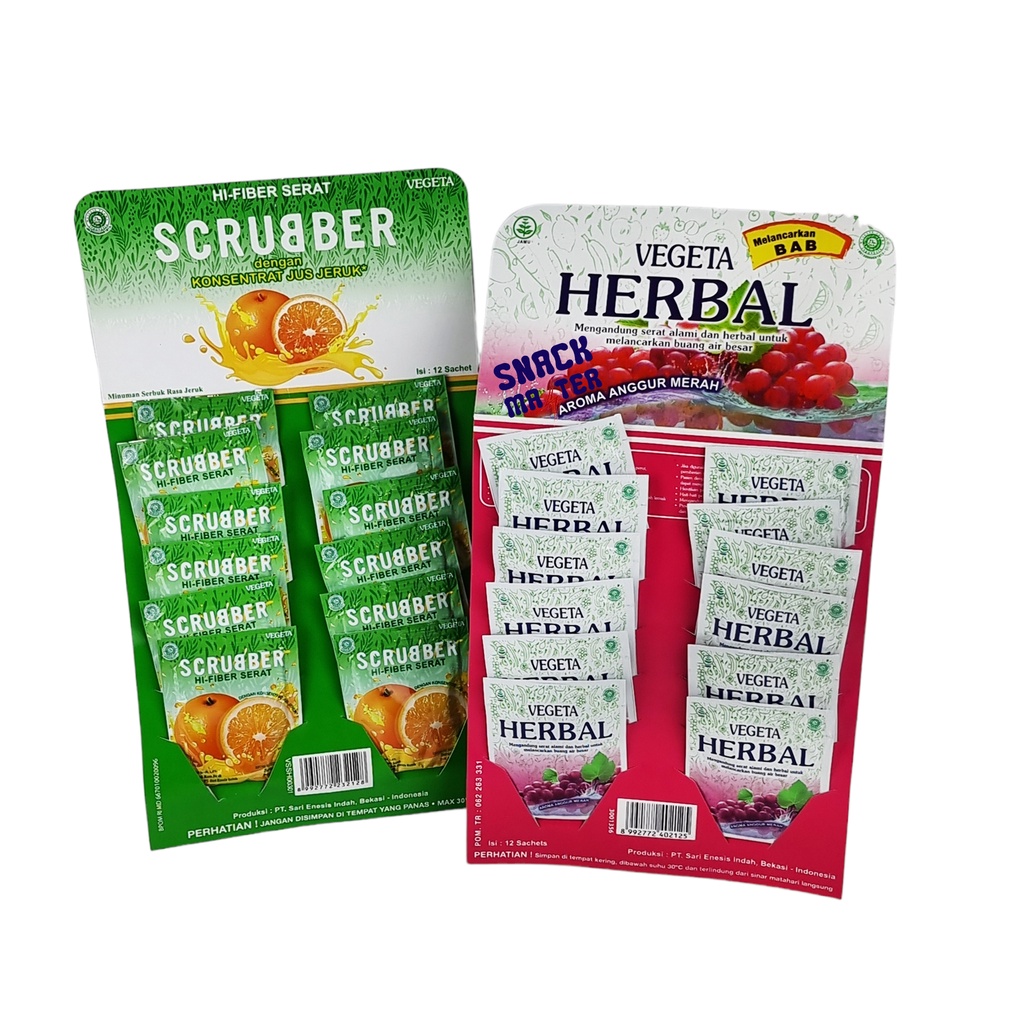 Jual Vegeta Scruber Fiber Herbal PACK - Isi 12 Sashet | Shopee Indonesia