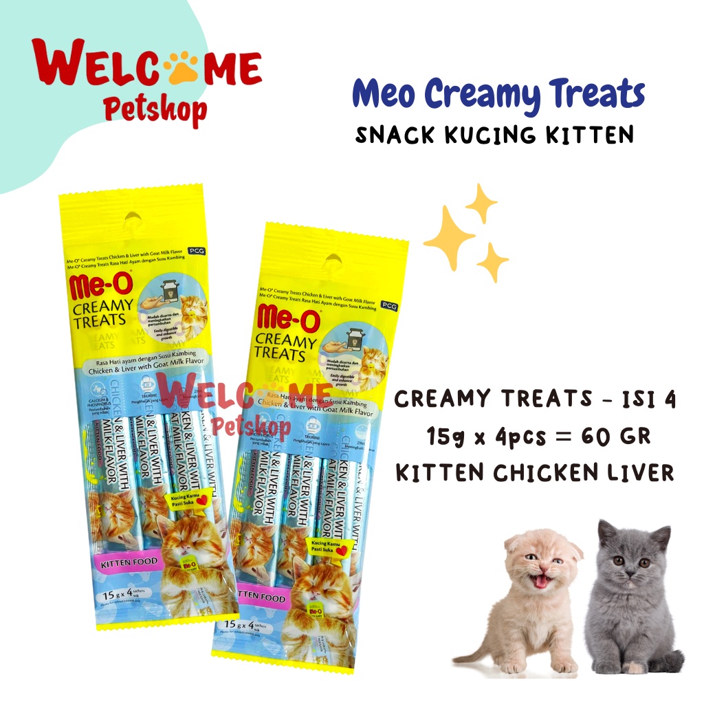 Jual Meo Creamy Treats 60g Snack Cemilan Kucing Enak Wangi Me-O Cat ...
