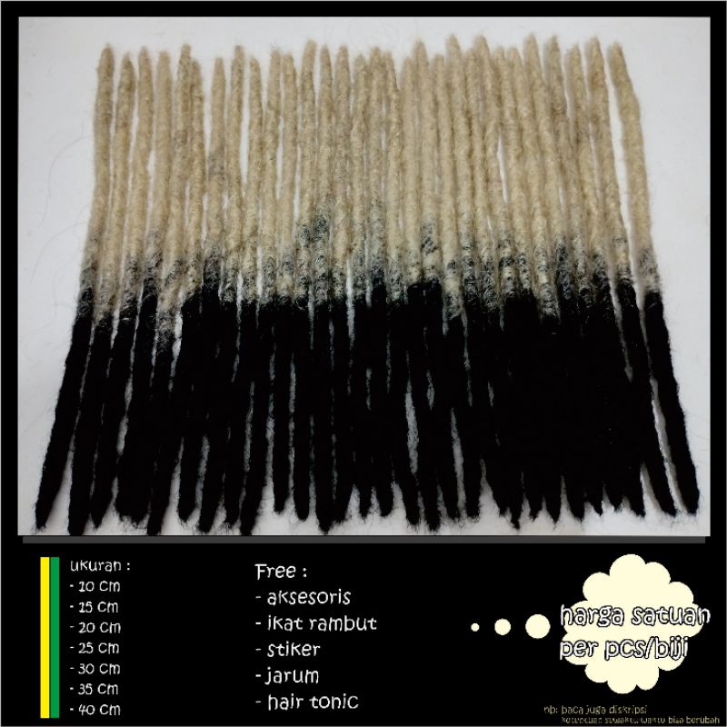 Jual Rambut gimbal sambung (harga per biji) sintetis putih tulang ...