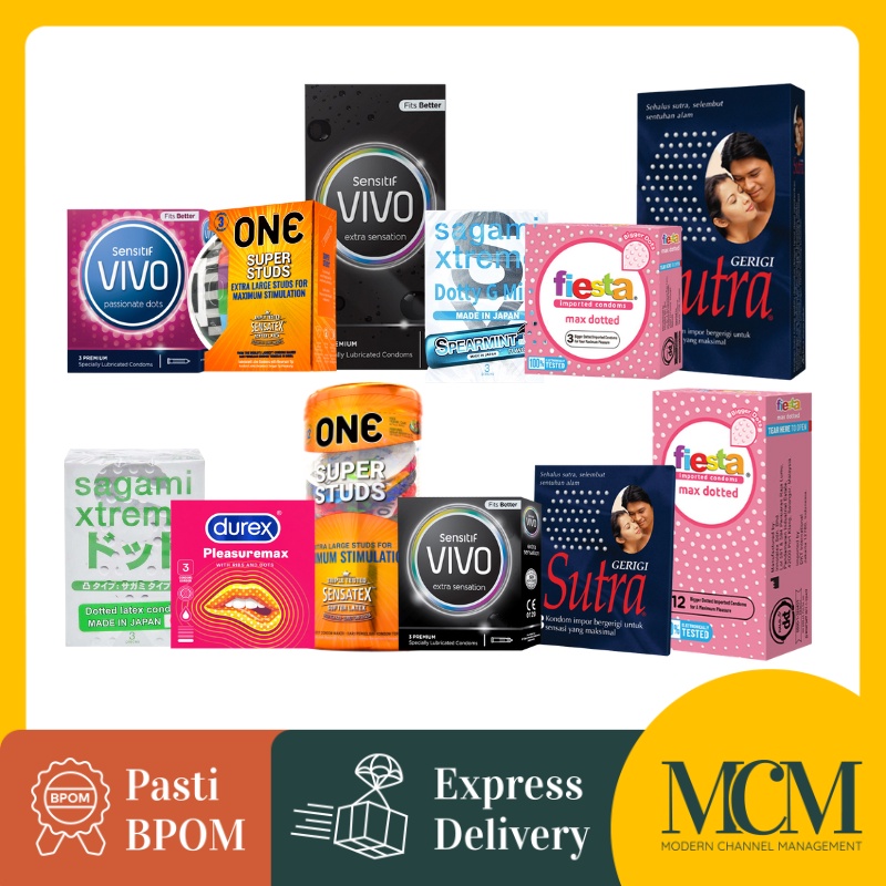 Jual Kondom Bergerigi - Kondom ONE / Fiesta / Sagami / Durex / Sutra / Vivo - isi 3 Pcs / isi 12 ...