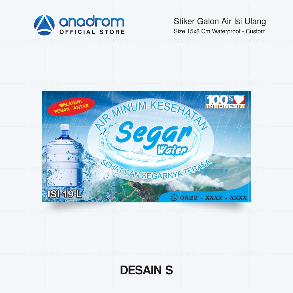 Jual Stiker Galon Air Isi Ulang | Stiker Galon Anti Air | Anadrom 3164 ...