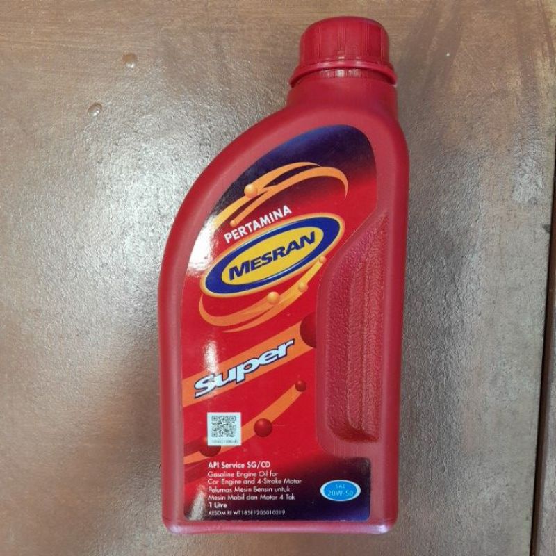 Jual 1 Botol Oli Mesin Pertamina Mesran Super SAE 20W-50 (1 Liter ...