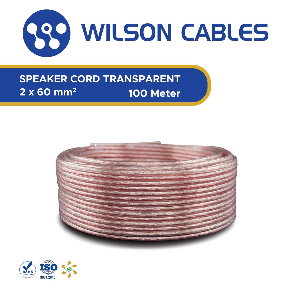 Jual WILSON CABLES - Kabel Audio 2x60 (2x1.5) 100 Meter Transparan ...