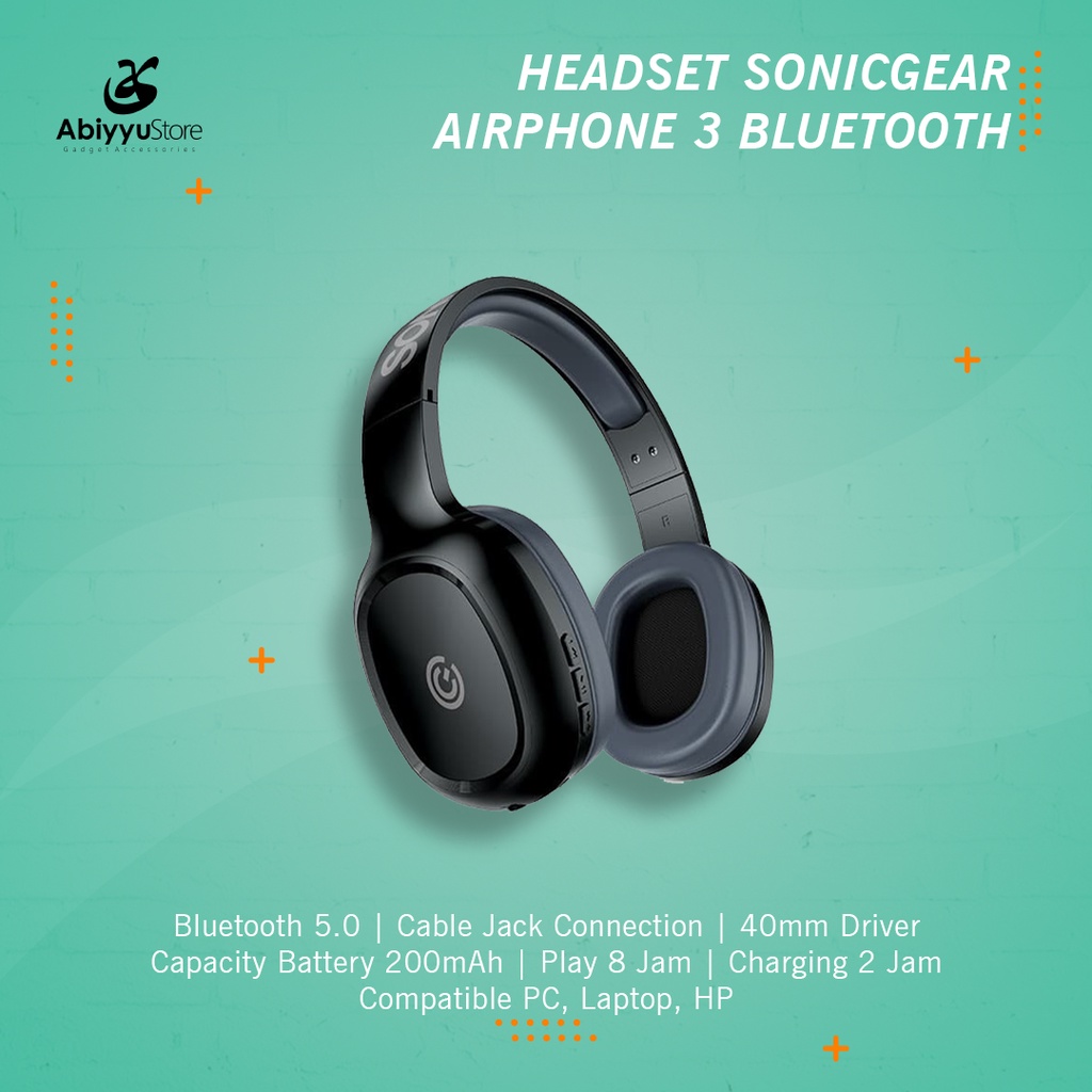 Jual Headset Bluetooth Sonicgear Airphone 3 Wireless Headphone Komputer ...