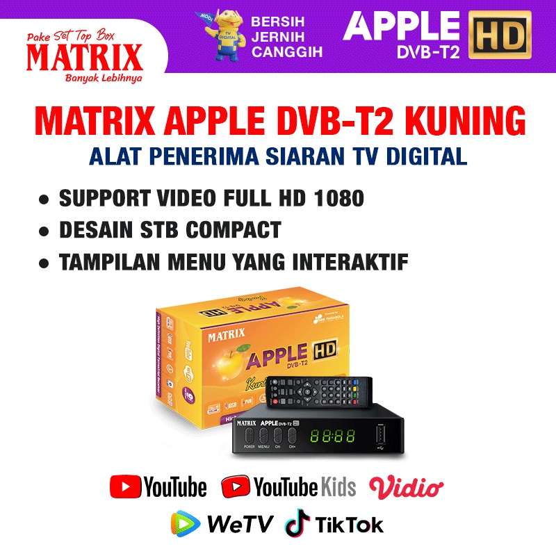 Jual Matrix Apple Kuning SET TOP BOX STB HD DVB T2 | Shopee Indonesia