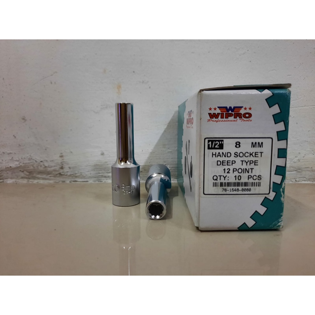 Jual 8mm WIPRO MATA DEEP SOCK SOCKET PANJANG 8mm 8 mm 1/2" Wipro 12Pt ...