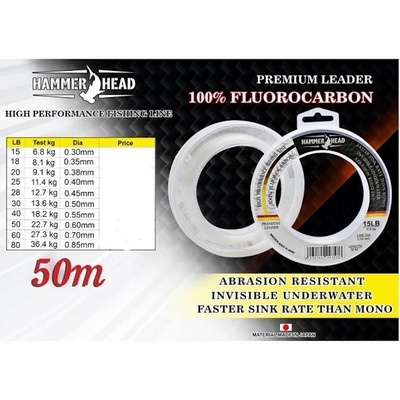 Jual Senar Leader Hammerhead Fluoro Carbon 100% panjang 50 meter ...