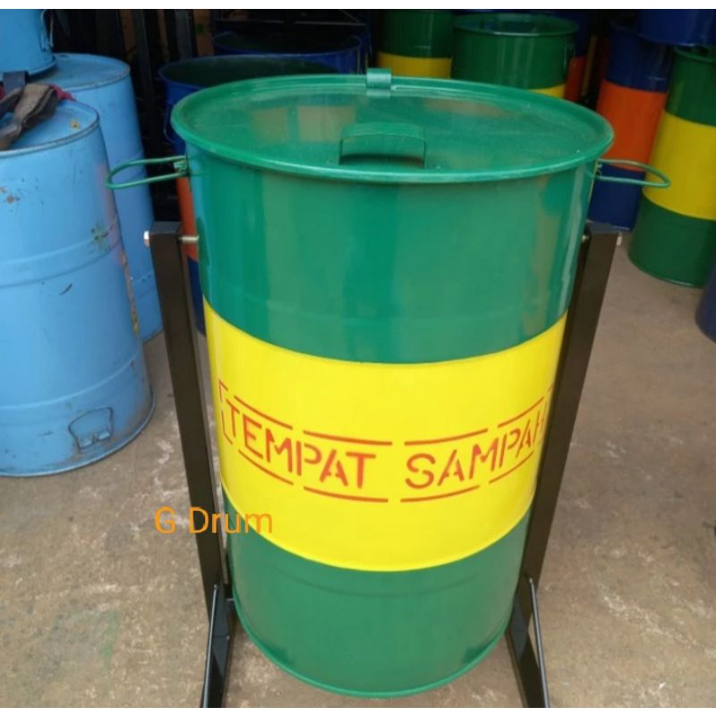 Jual Drum besi/Tong Sampah 60 liter+Tiang | Shopee Indonesia