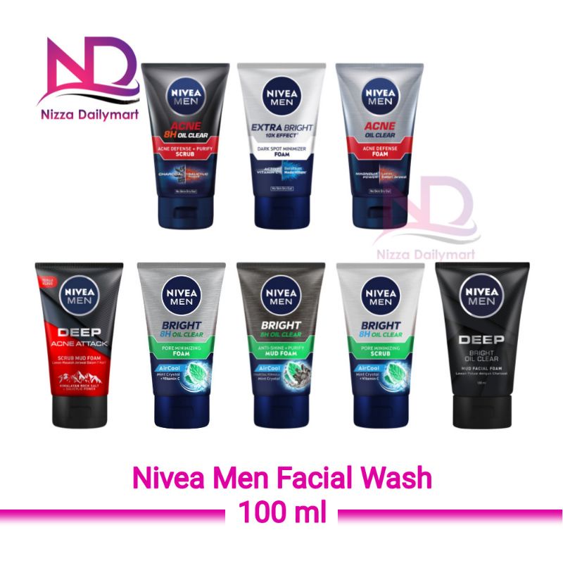 Jual Nivea Men Facial Wash 100 ml / Nivea Men Extra Bright / Nivea Men Acne Oil Clear / Nivea ...