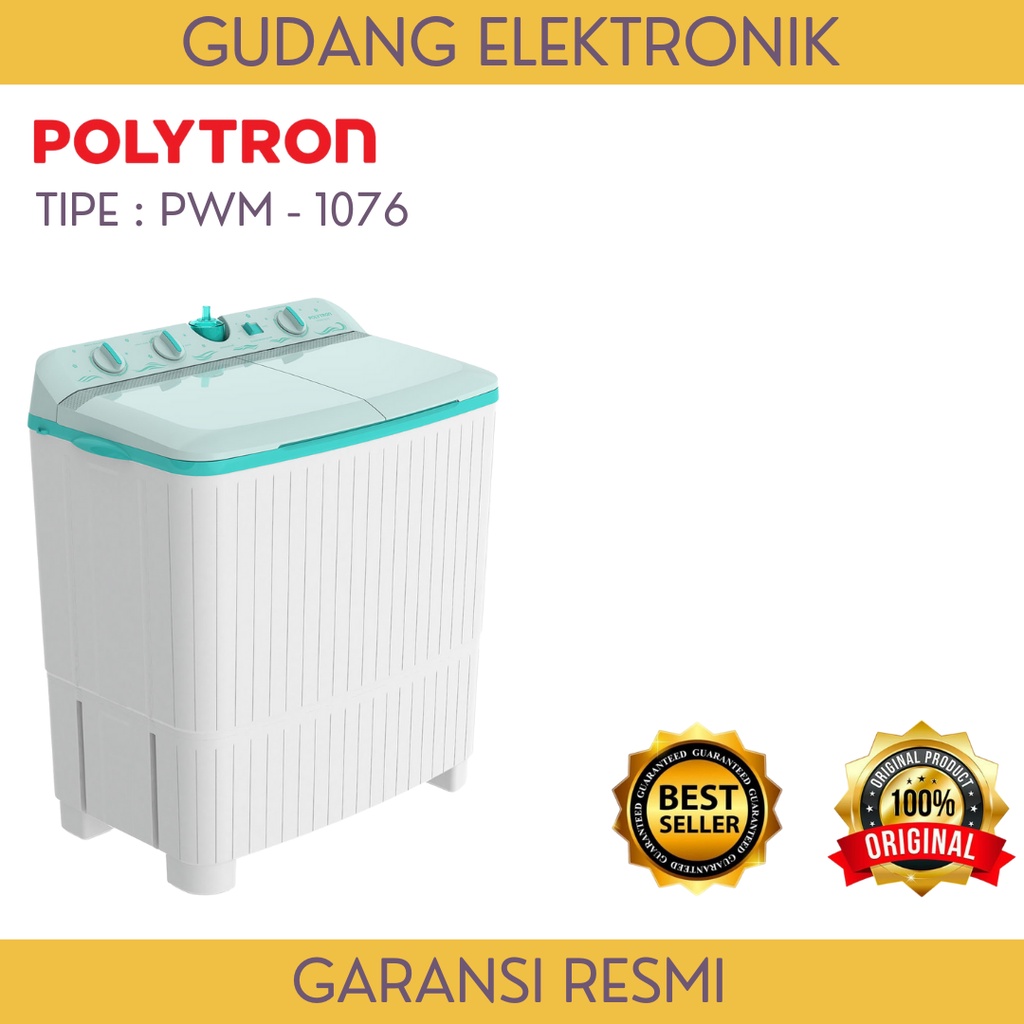 Jual MESIN CUCI POLYTRON 10 KG - 2 TABUNG - PWM 1076 - GRATIS ONGKIR ...
